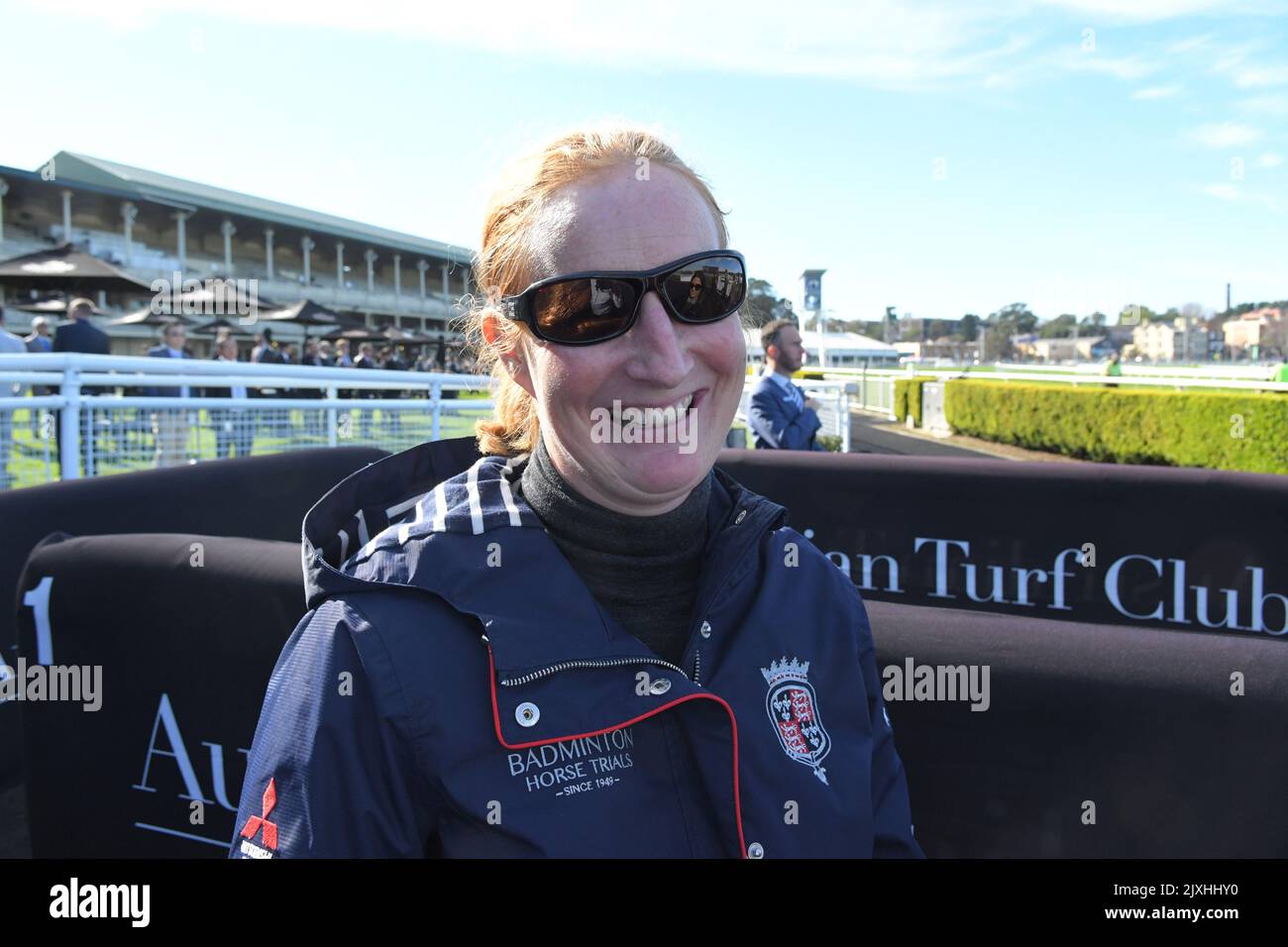 Stable representative Amy Double is seen smiling after Jockey Kathy O ...