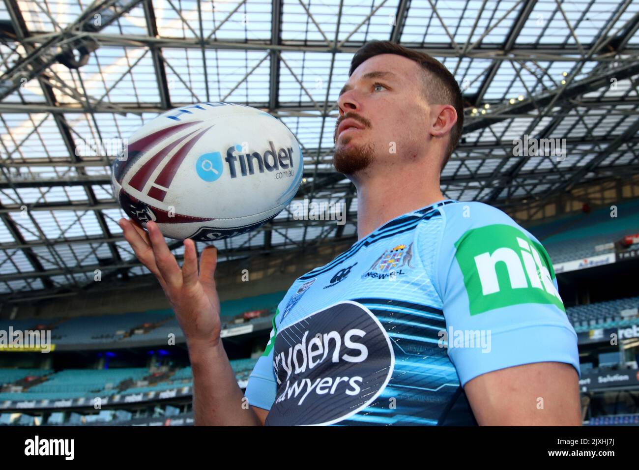 Damien Cook of the NSW Blues poses for a photo during a media session ...
