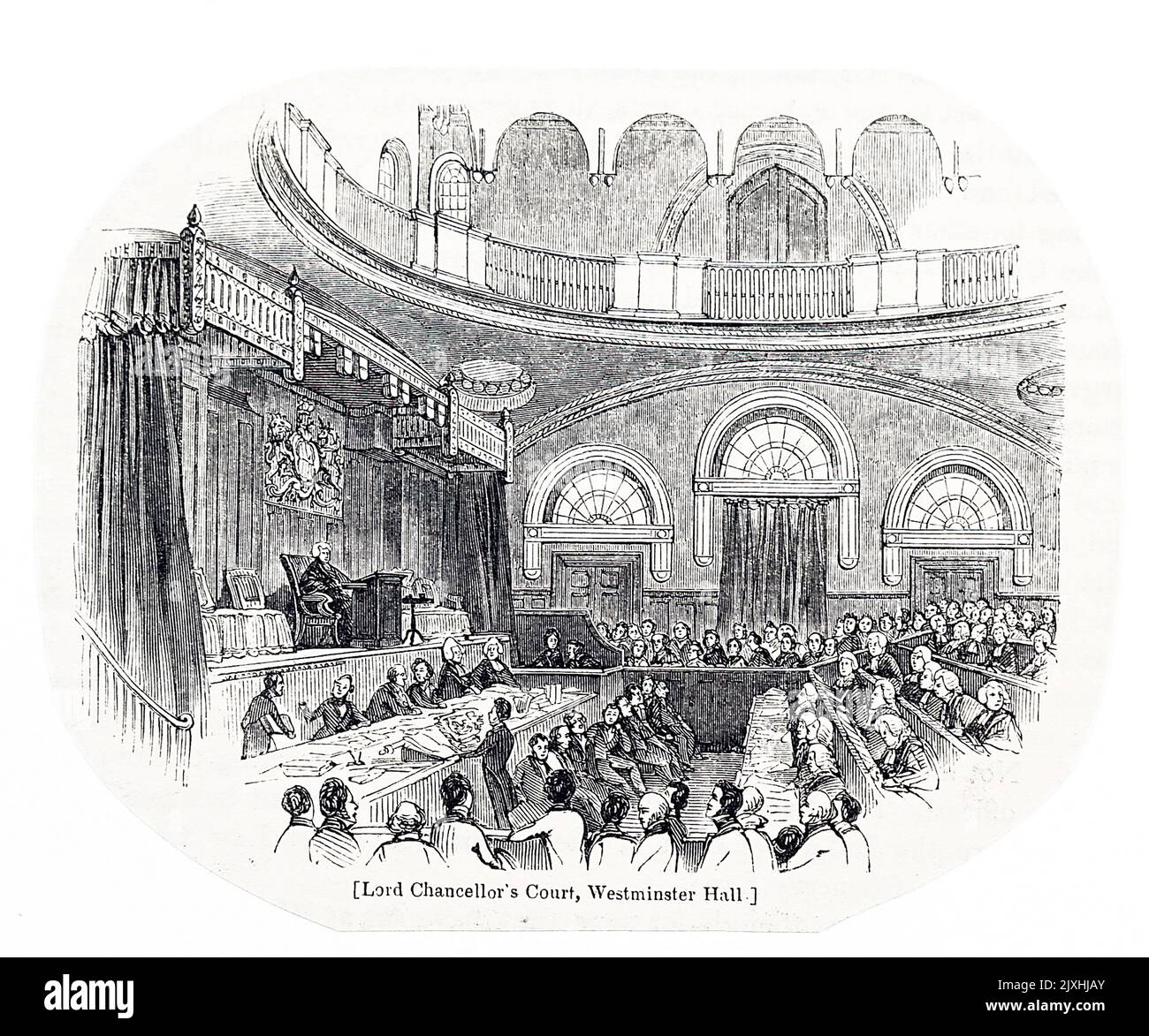Engraving depicting a scene within the Lord Chancellor's Court ...