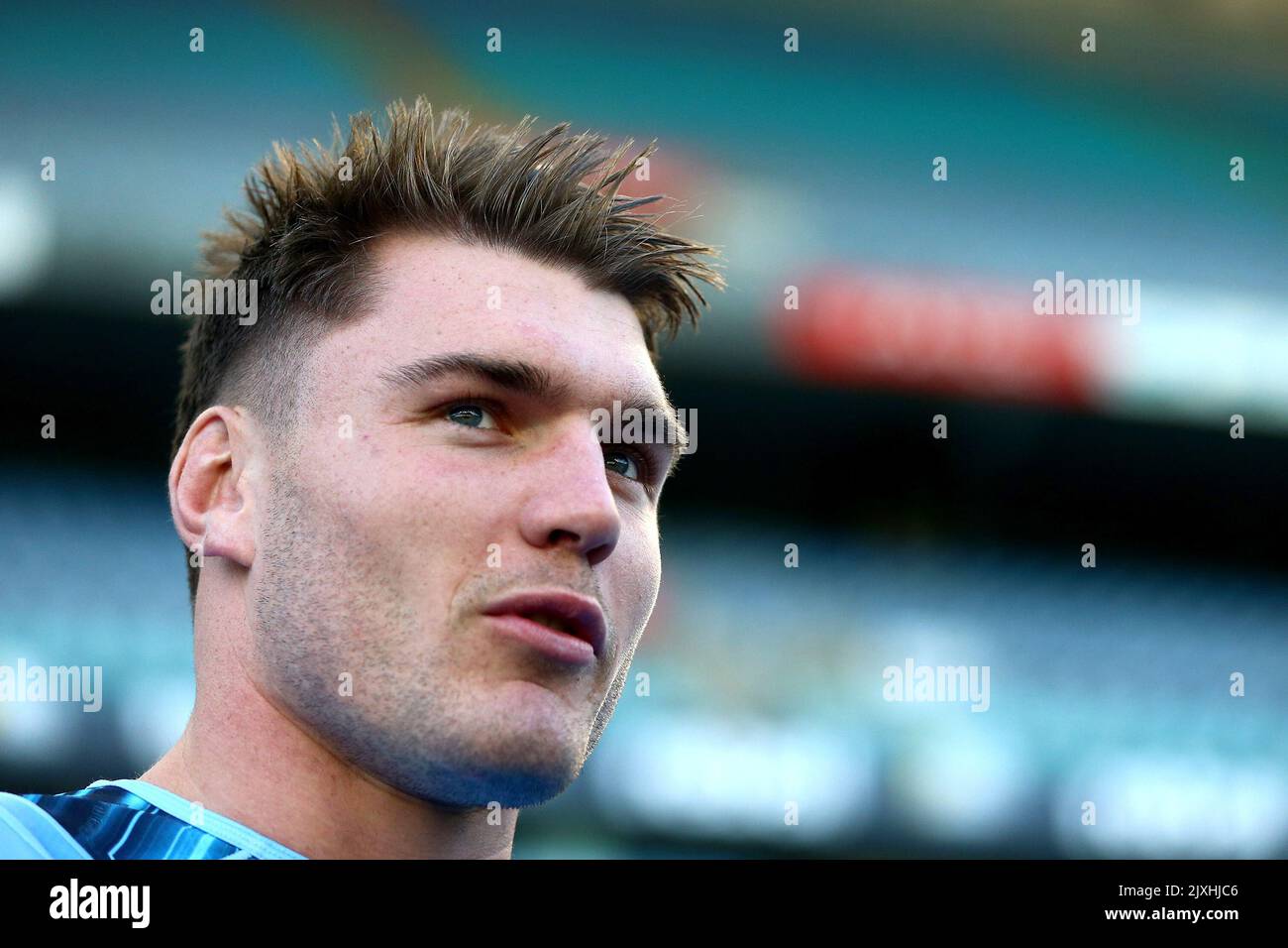Angus Crichton of the NSW Blues speaks during a media session at ANZ ...