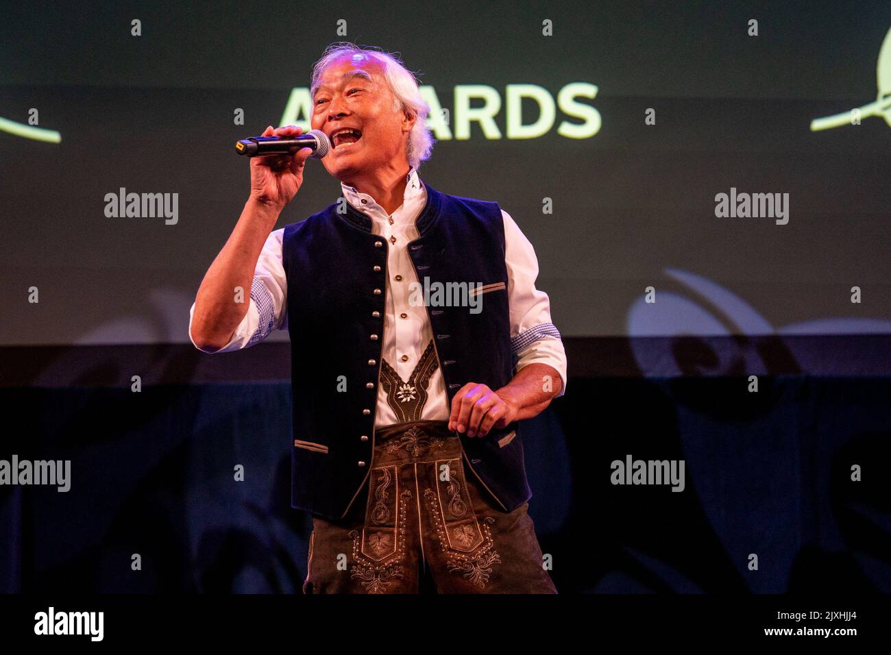 Takeo Ischi performs at Buffer Awards Gala Screening Stock Photo - Alamy
