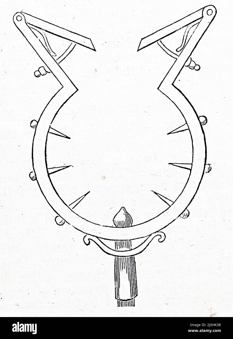 Illustration depicting the head of a 'Catchpole', an instrument used to ...