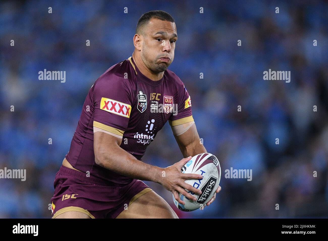 Will Chambers of the Queensland Maroons runs with the ball during Game ...