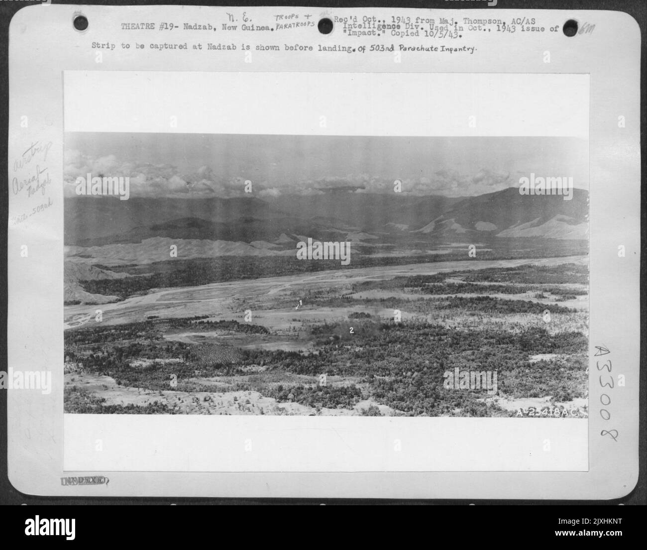 Strip to be captured at Nadzab is shown before landing of 503rd ...