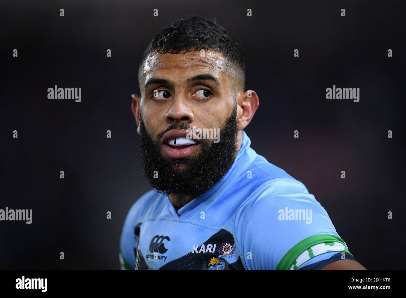 Josh Addo-Carr of the NSW Blues looks on during Game 2 of the 2018 ...