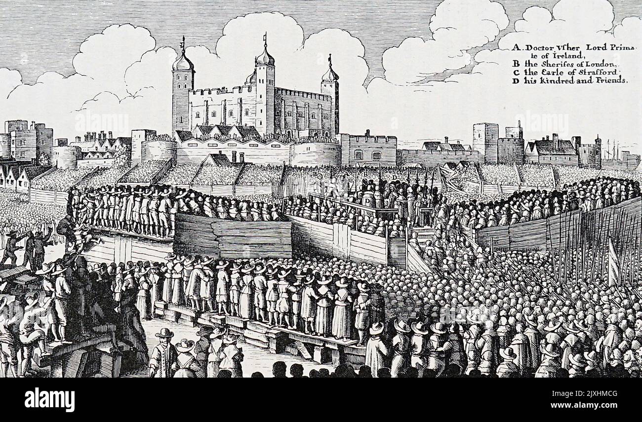 Illustration depicting the execution of Thomas Wentworth, 1st earl of ...