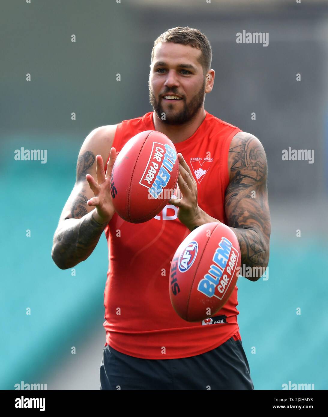Lance Franklin of the Sydney Swans during a team training session at ...