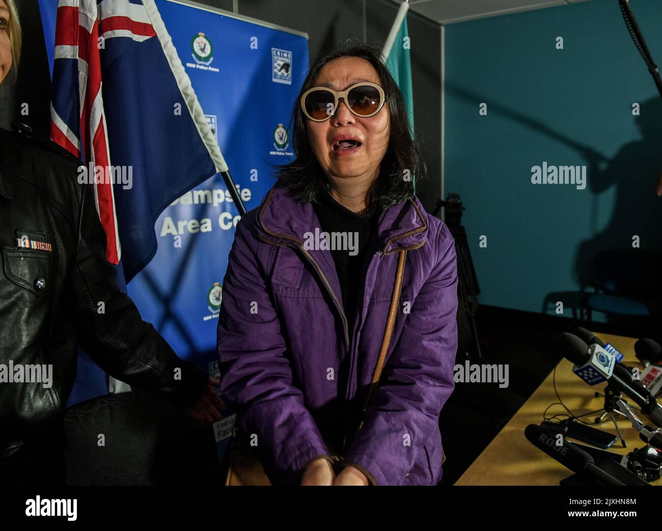 Qing He the mother of missing women Qi Yu is seen during a police press ...