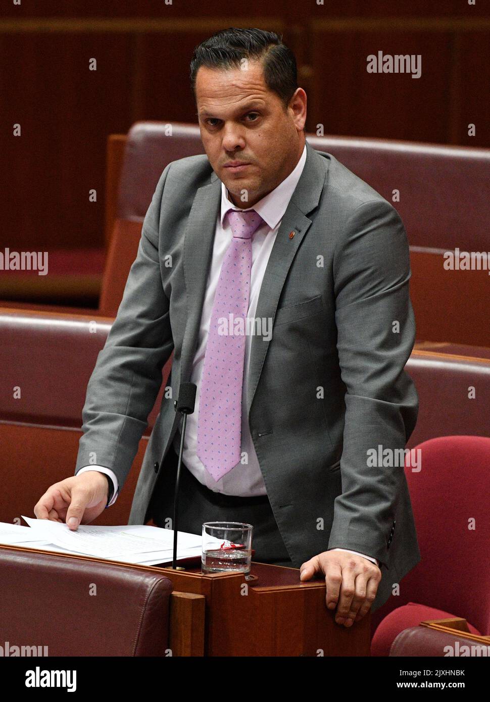 One Nation Senator Peter Georgiou during a division in the Senate ...