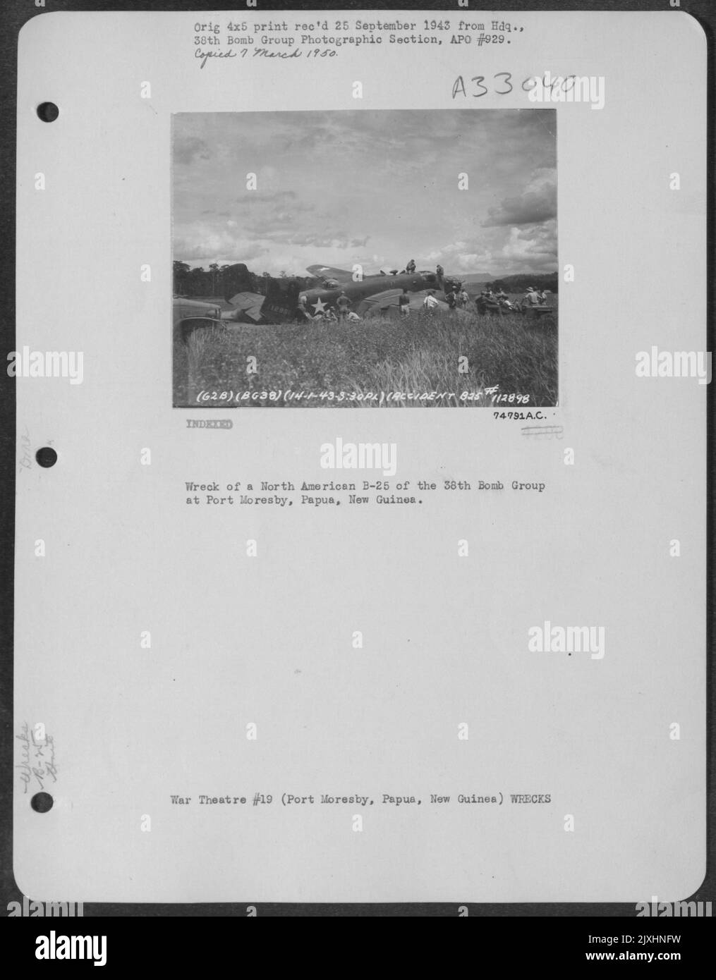 Wreck of a North American B-25 of the 38th Bomb Group at Port Moresby ...