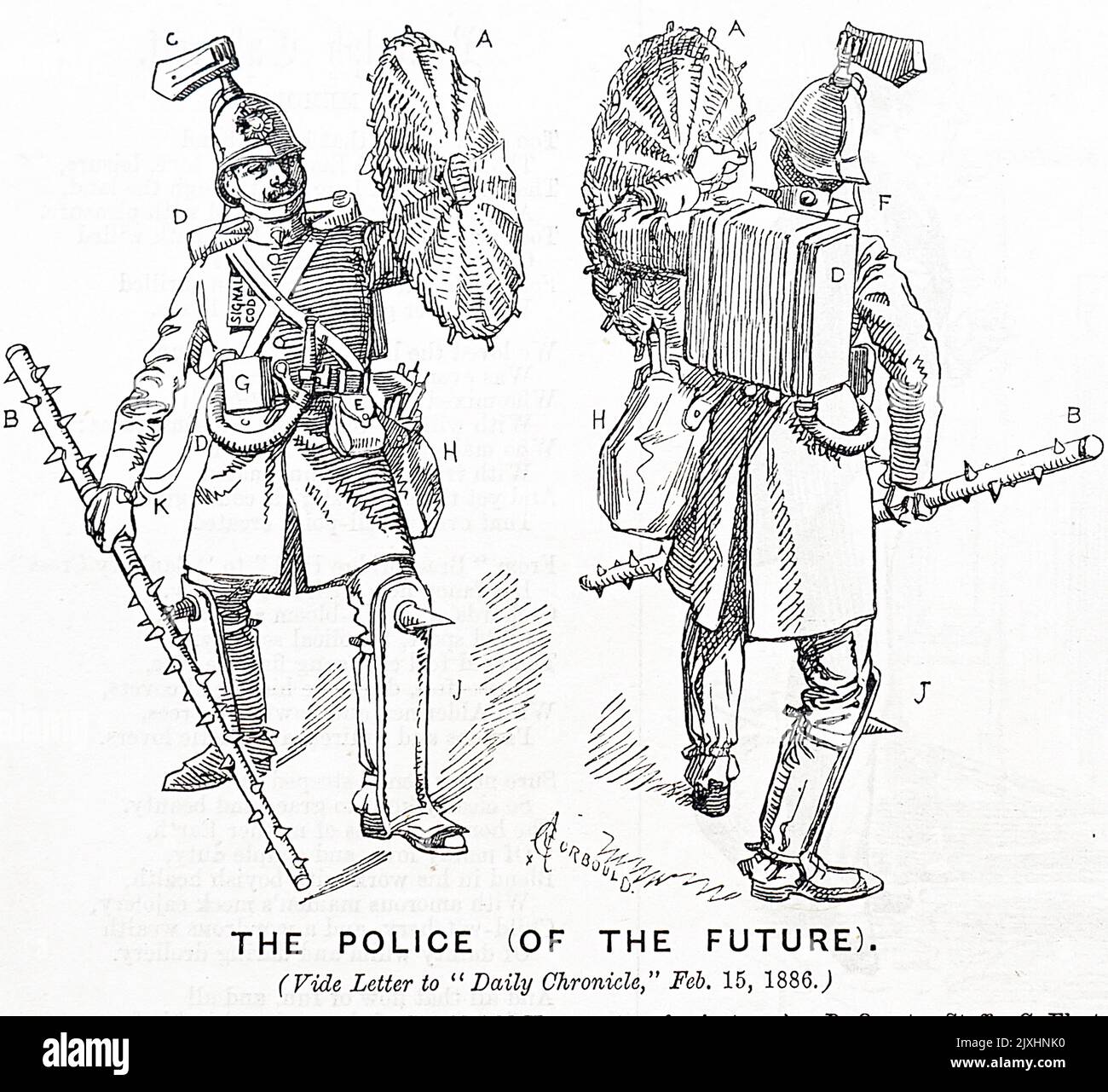 Prophetic view of the British policeman. Dated 19th Century Stock Photo ...