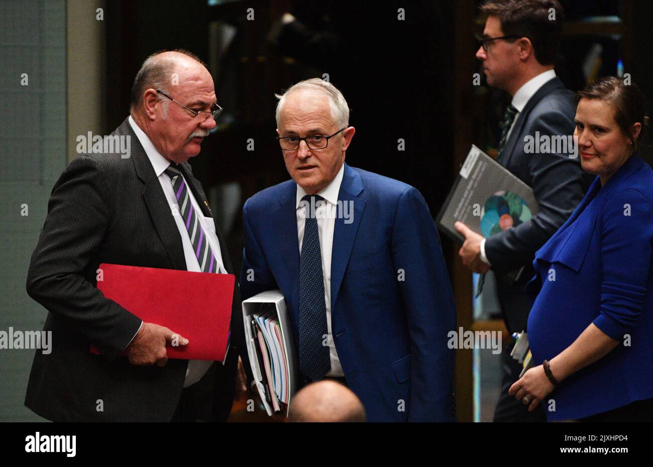 Prime Minister Malcolm Turnbull leaves after Question Time in the House ...