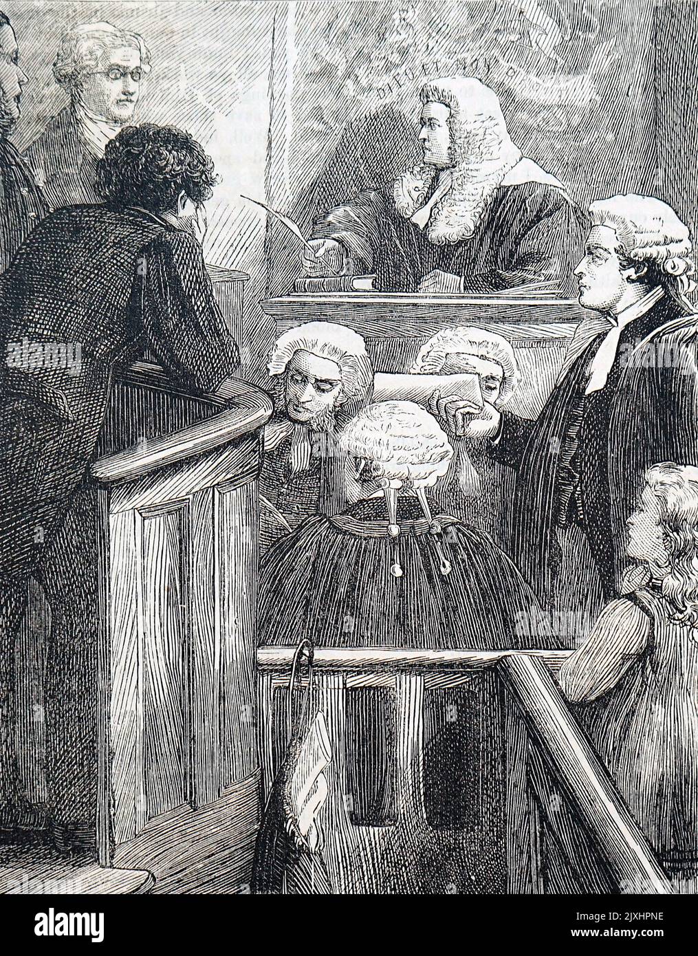 Illustration by Charles Joseph Staniland (1838-1916) depicting a court ...