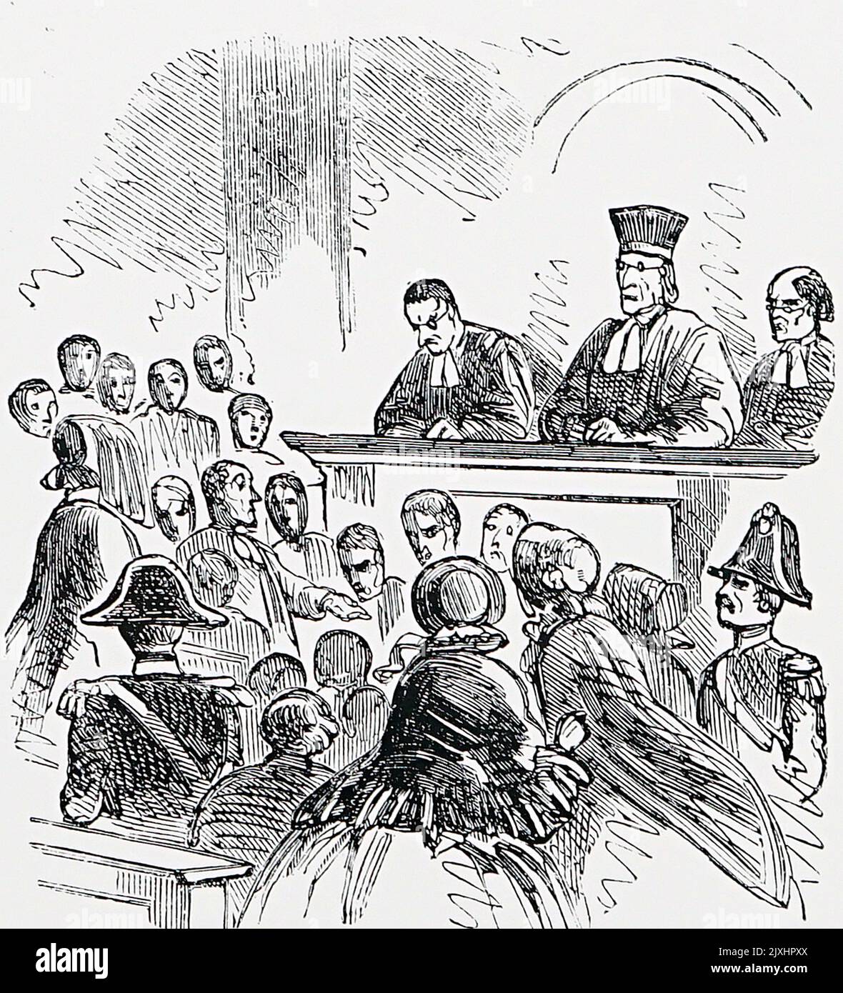 Illustration depicting the trial of Madame Laffarge, the French ...