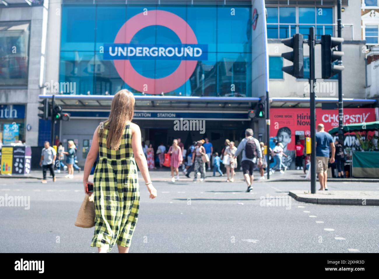 London- August 2022: : Brixton street scene outside the London ...