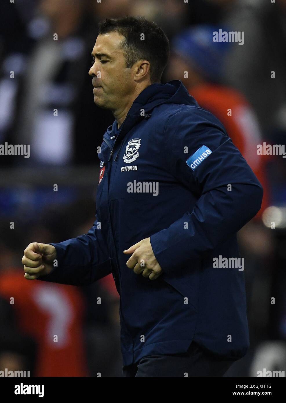 Cats coach Chris Scott is seen during the Round 15 AFL match between ...