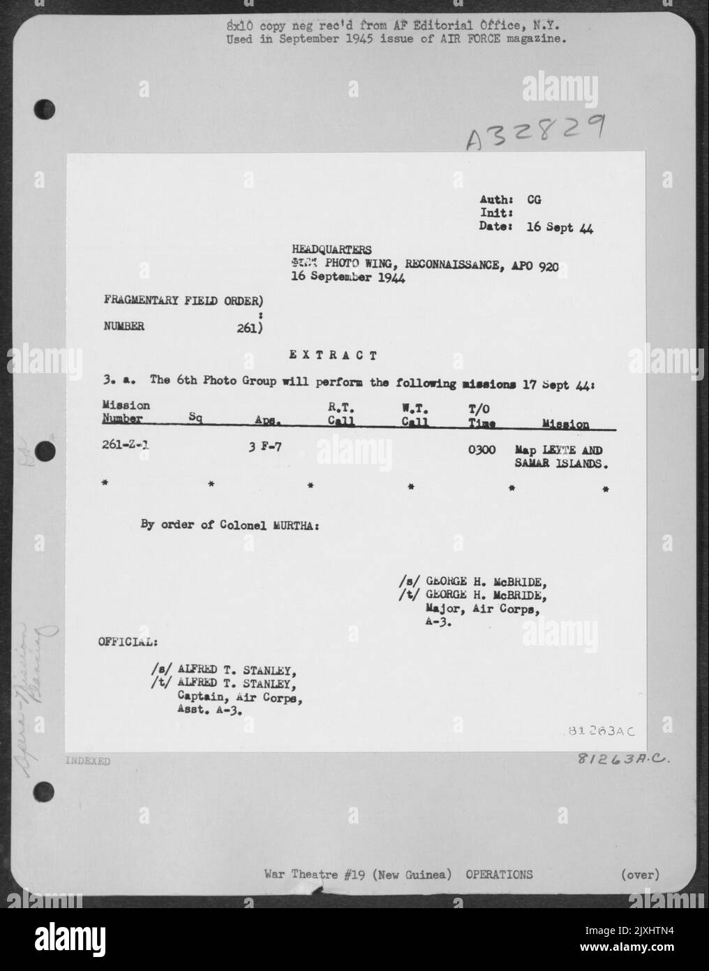 The day before a mission, the most anxiously awaited document is the ...