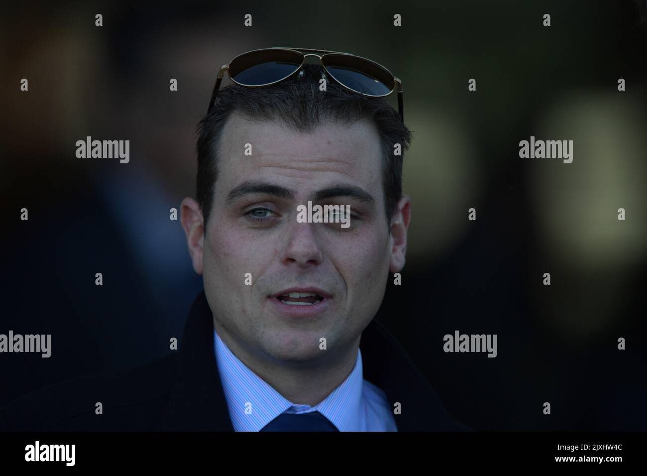 Trainer Blake Ryan is seen after Harper's Choice wins race 6, the ...