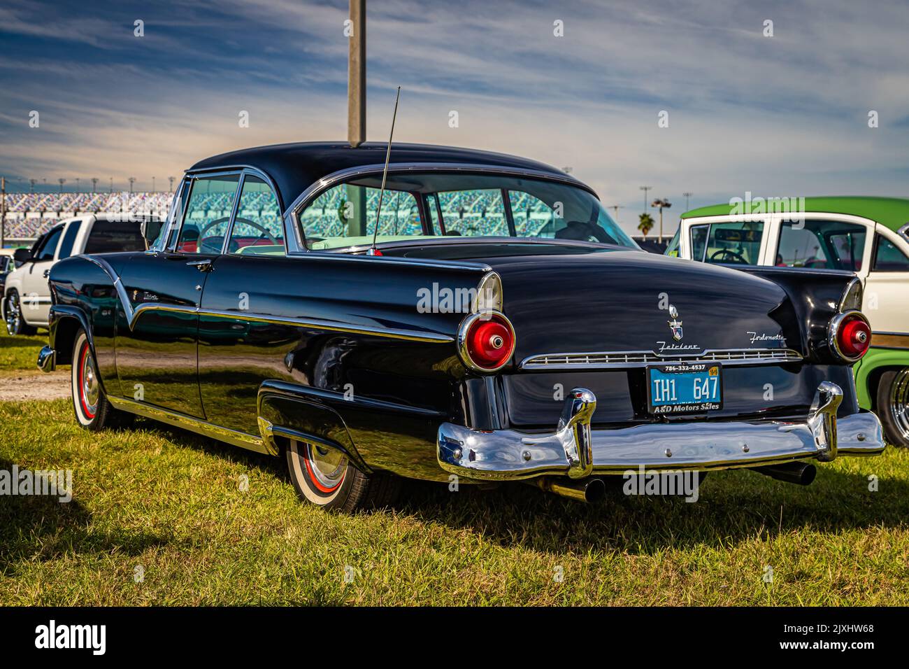 Daytona Beach, FL - November 24, 2018: Low perspective rear corner view ...