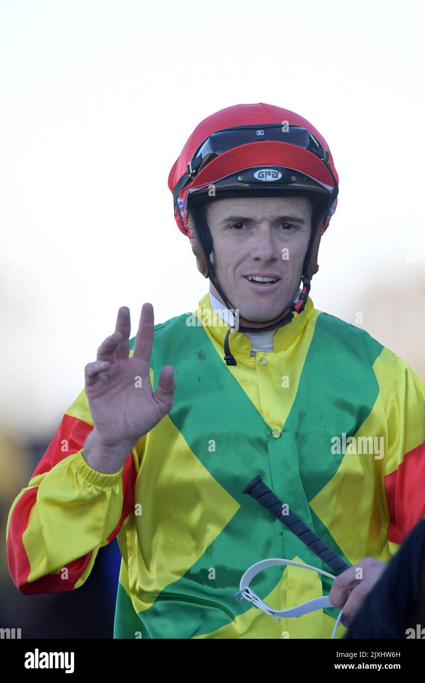 Jockey Jay Ford returns to scale after Liapari wins race 7, the Civic ...