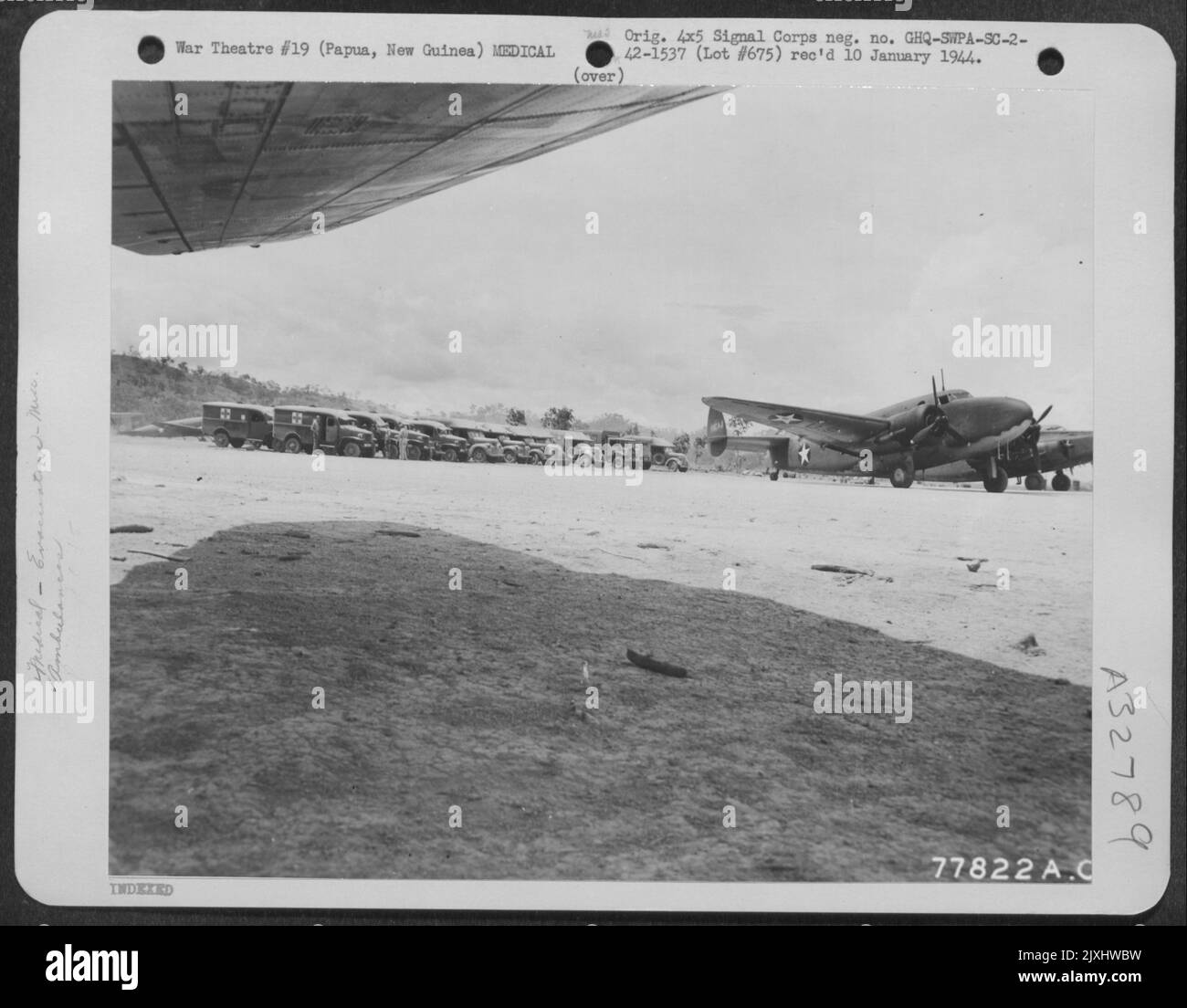 American and Australian ambulances lined up at Ward's Air Drome near ...