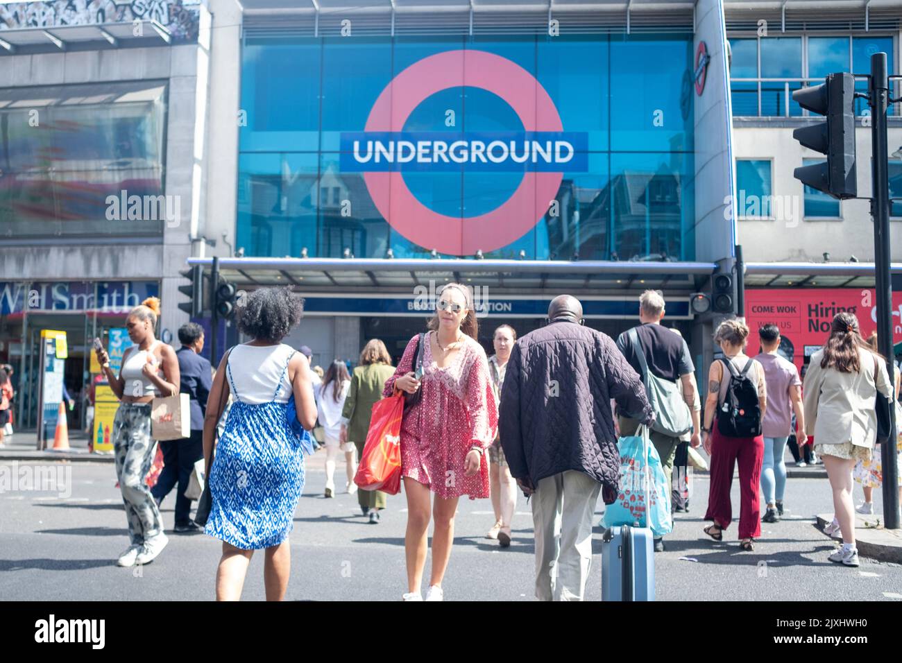 London- August 2022: : Brixton street scene outside the London ...