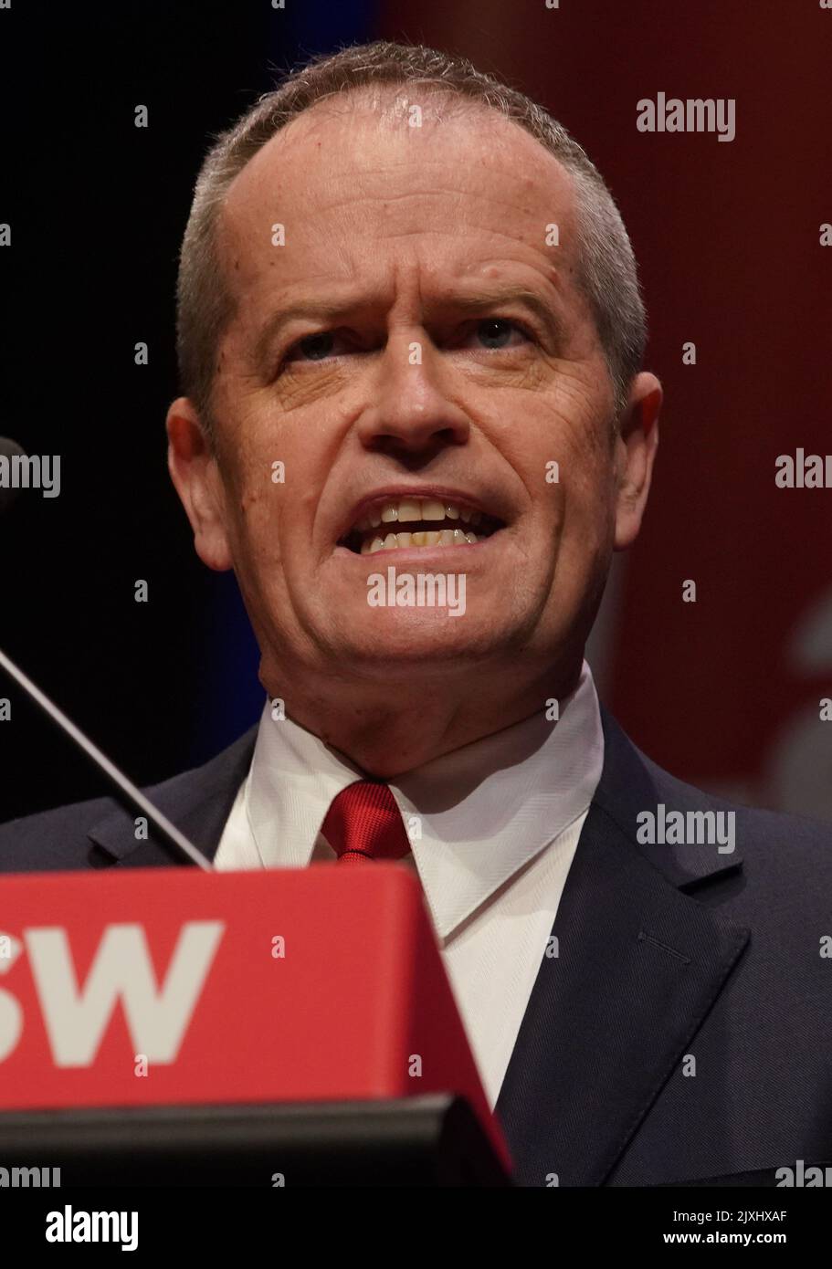 Federal opposition leader Bill Shorten during his address at the NSW ...