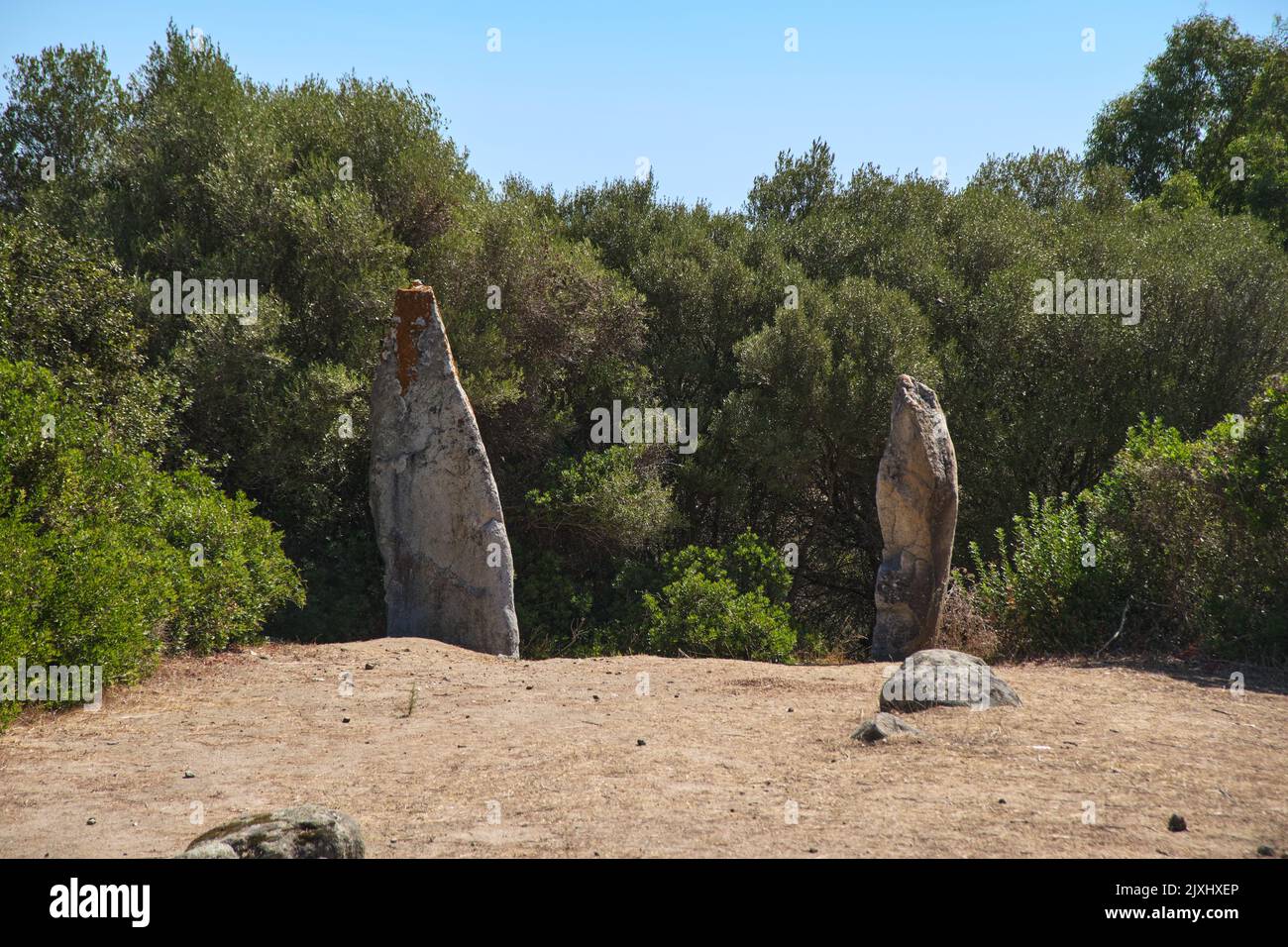giants' tomb, (neolithic funerary graves), and standing stones ...