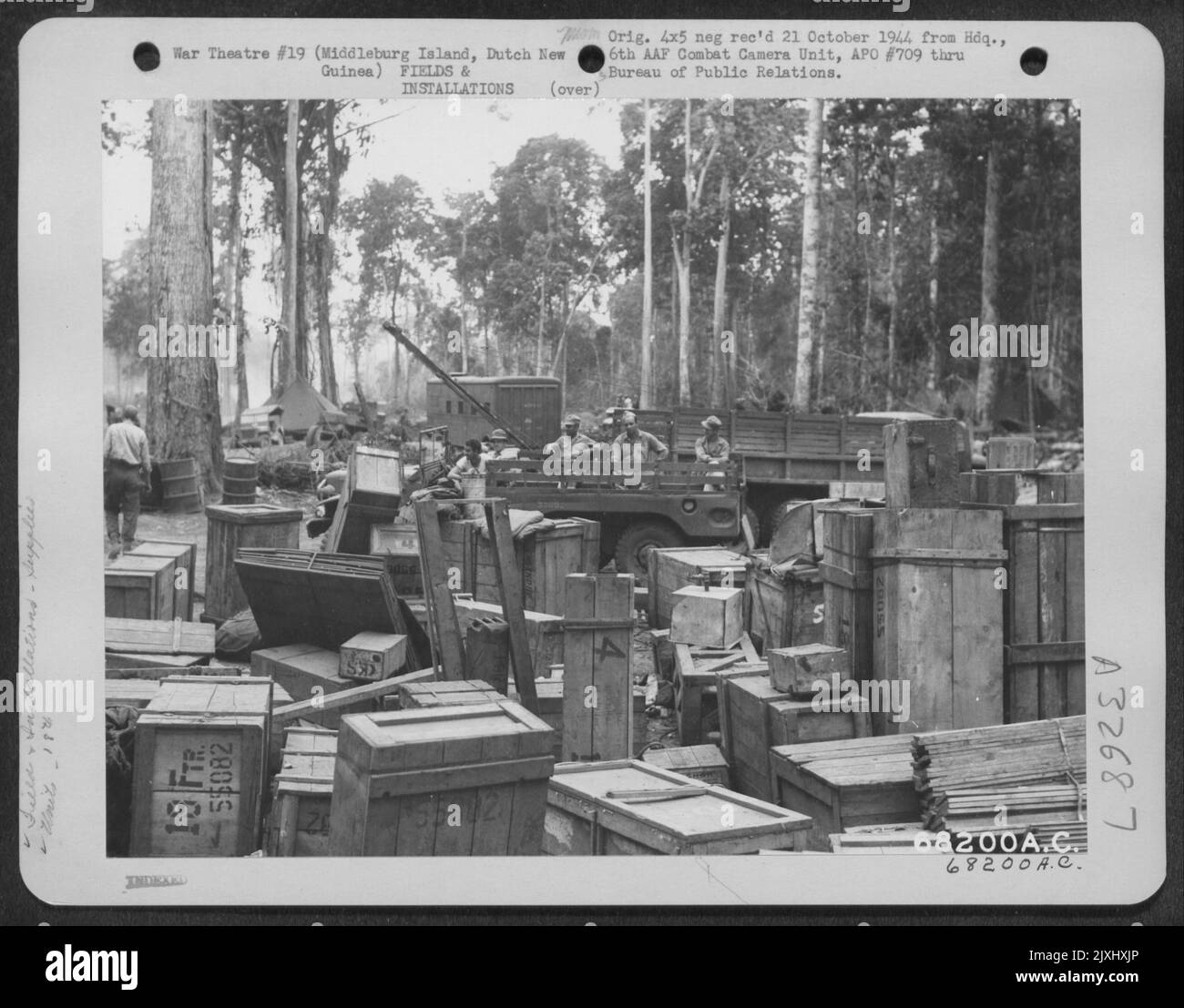 Equipment and supplies of the 18th Fighter Group, dumped in jungle ...