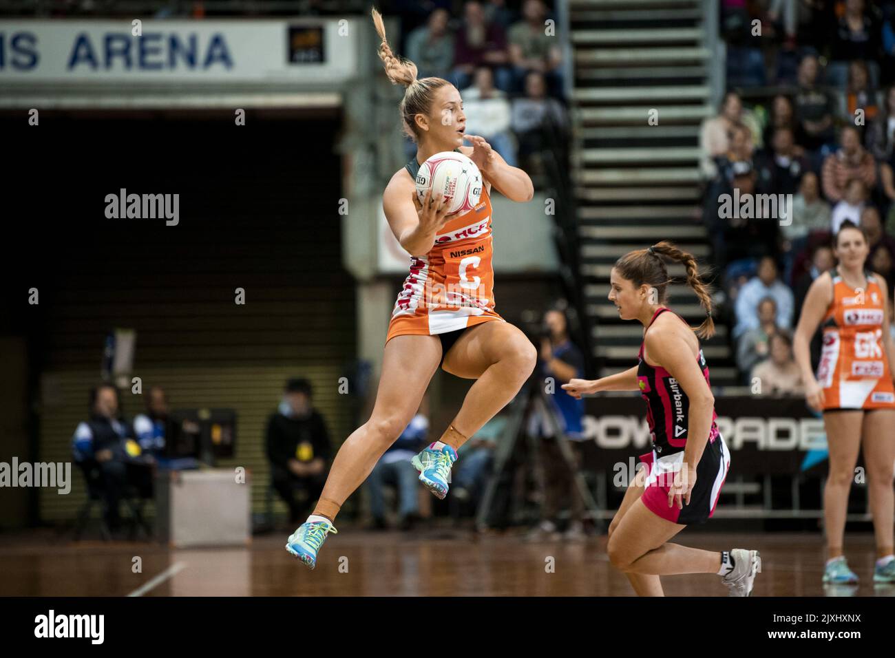 Jamie-Lee Price of the Giants during the Round 9 Super Netball match ...