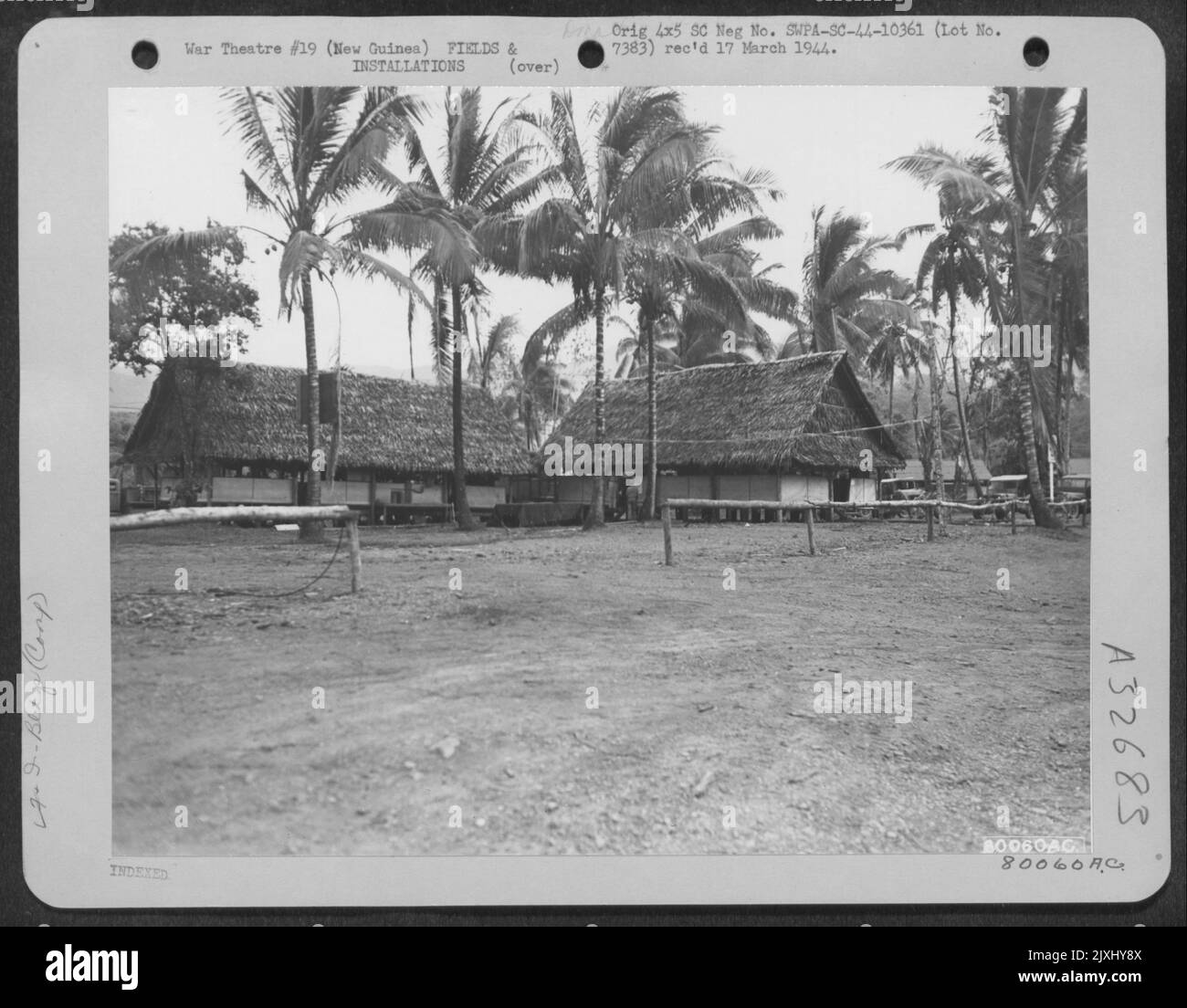 Headquarters building at a 5th Air Force base at Milne Bay, New Guinea ...