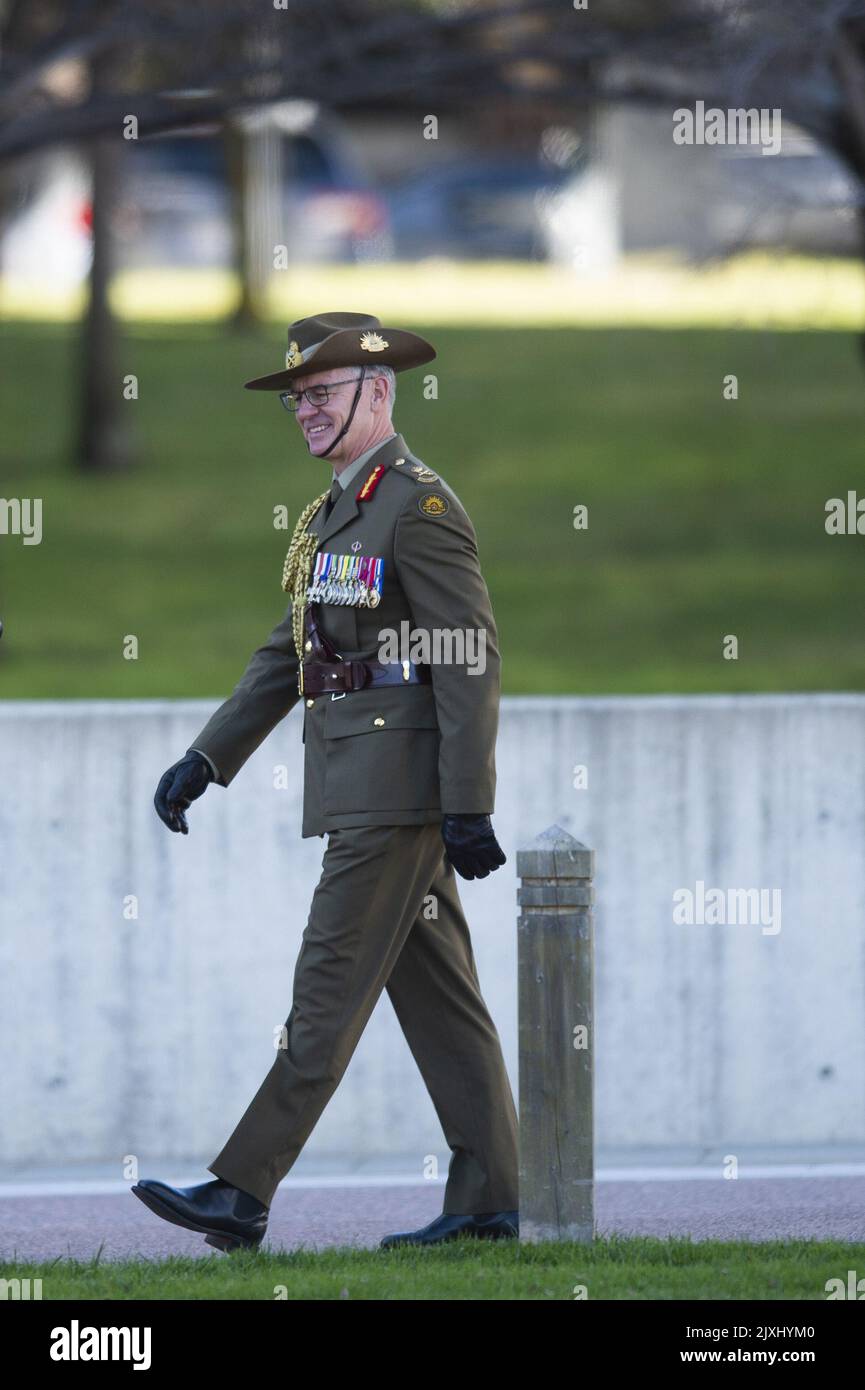 The new Chief of Army Lieutenant General Rick Burr leaves following a ...
