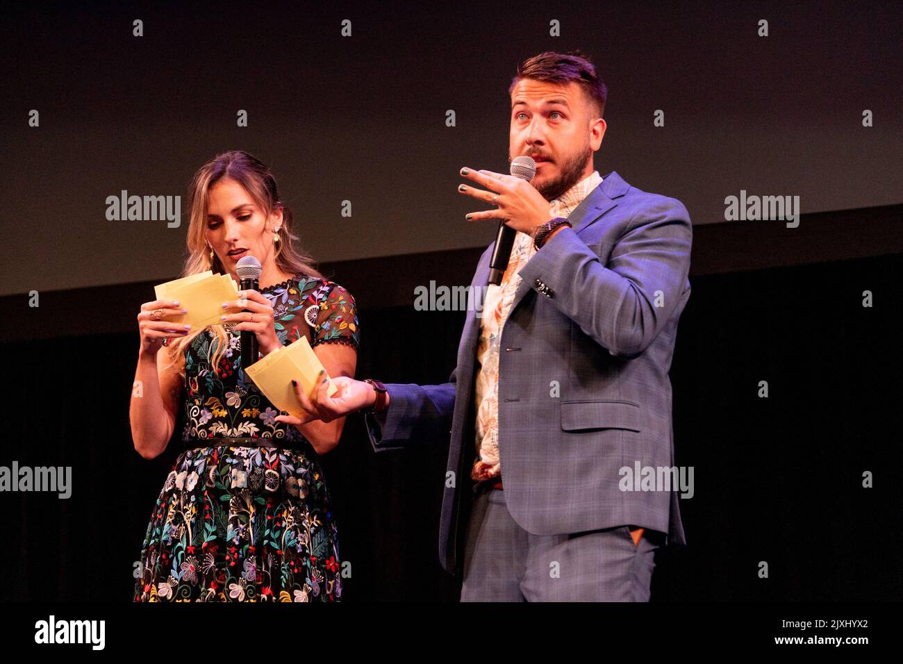 Julie Nolke and Ryan George perform at the Buffer Festival Gala ...