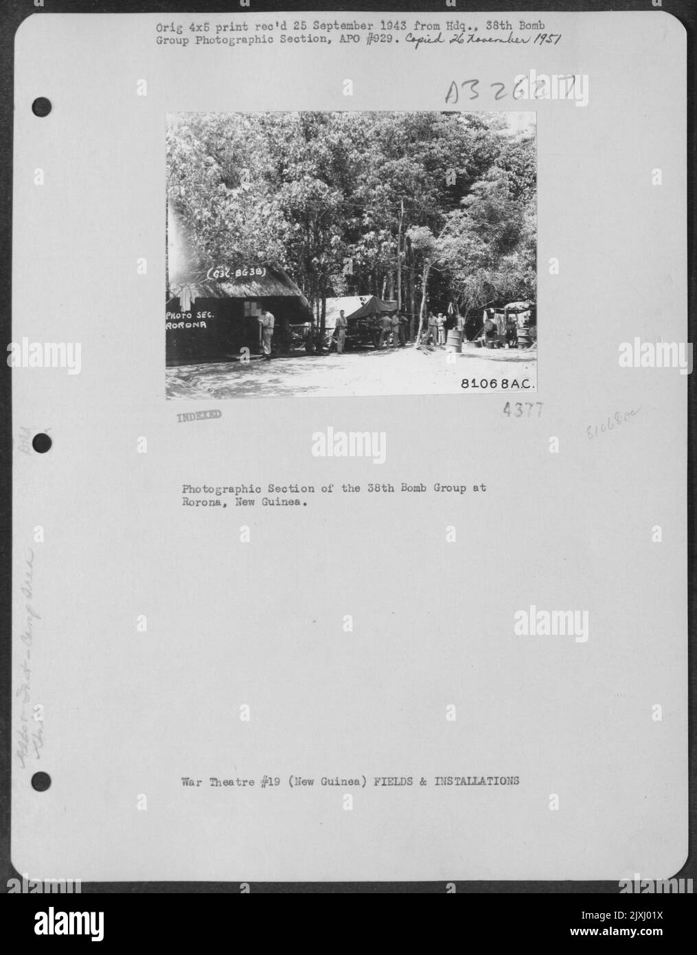 Photographic Section of the 38th Bomb Group at Rorona, New Guinea Stock ...