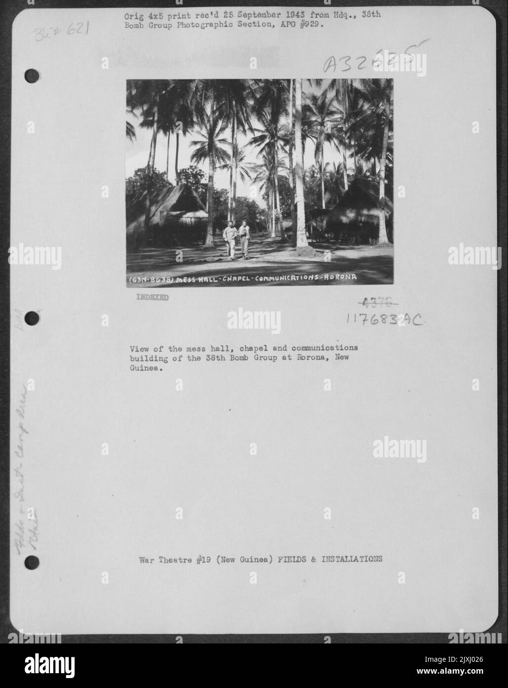 View of the mess hall, chapel and communications building of the 38th ...
