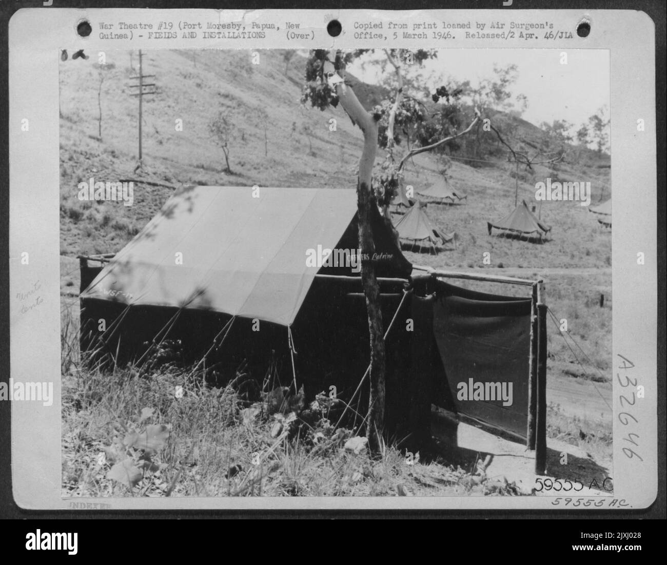The medics built this latrine for the 38th Bomb Group, 823rd Bomb Sqdn ...