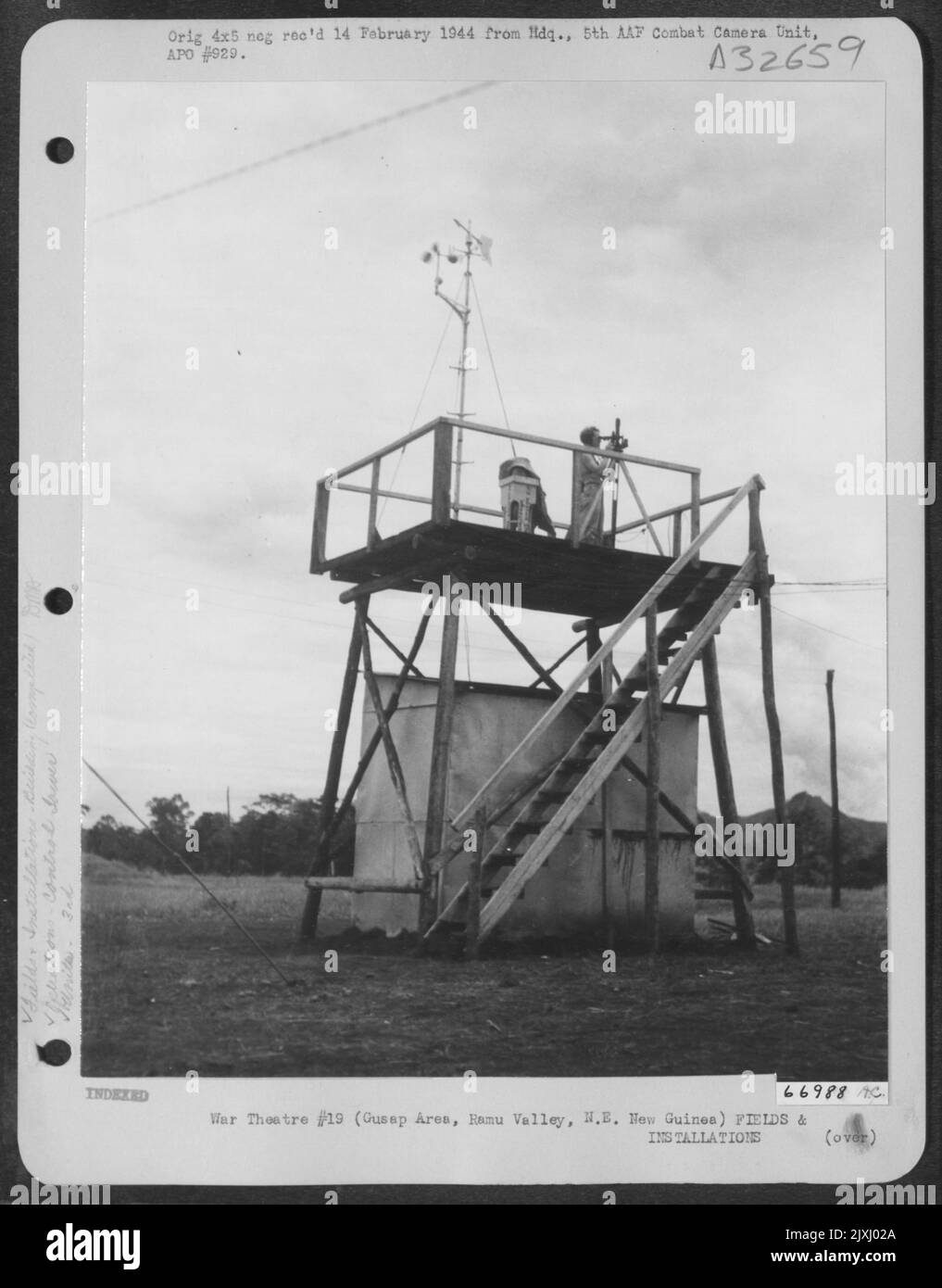 Weather control tower at the Third AirTask Force Headquarters. Entire ...