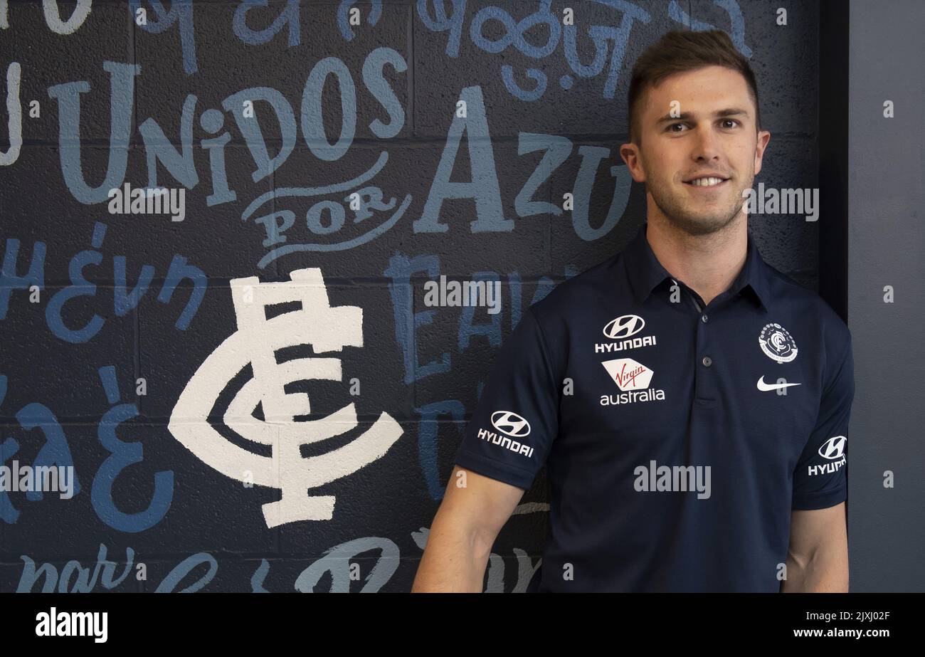 Carlton Blues AFL captain Marc Murphy poses for a photograph at ...