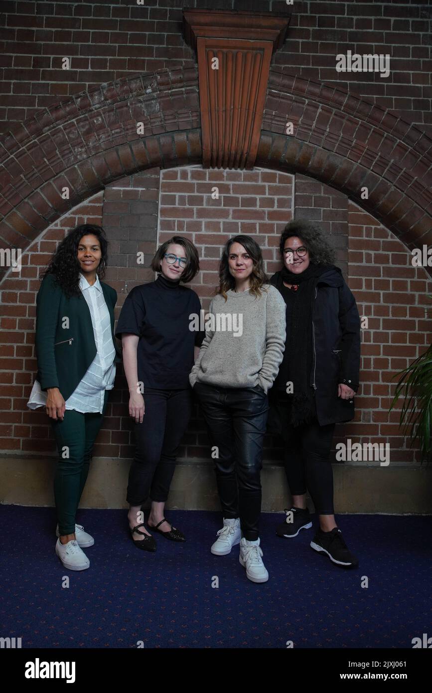 (L-R) Cast members Australian actor Zahra Newman, Australian singer ...