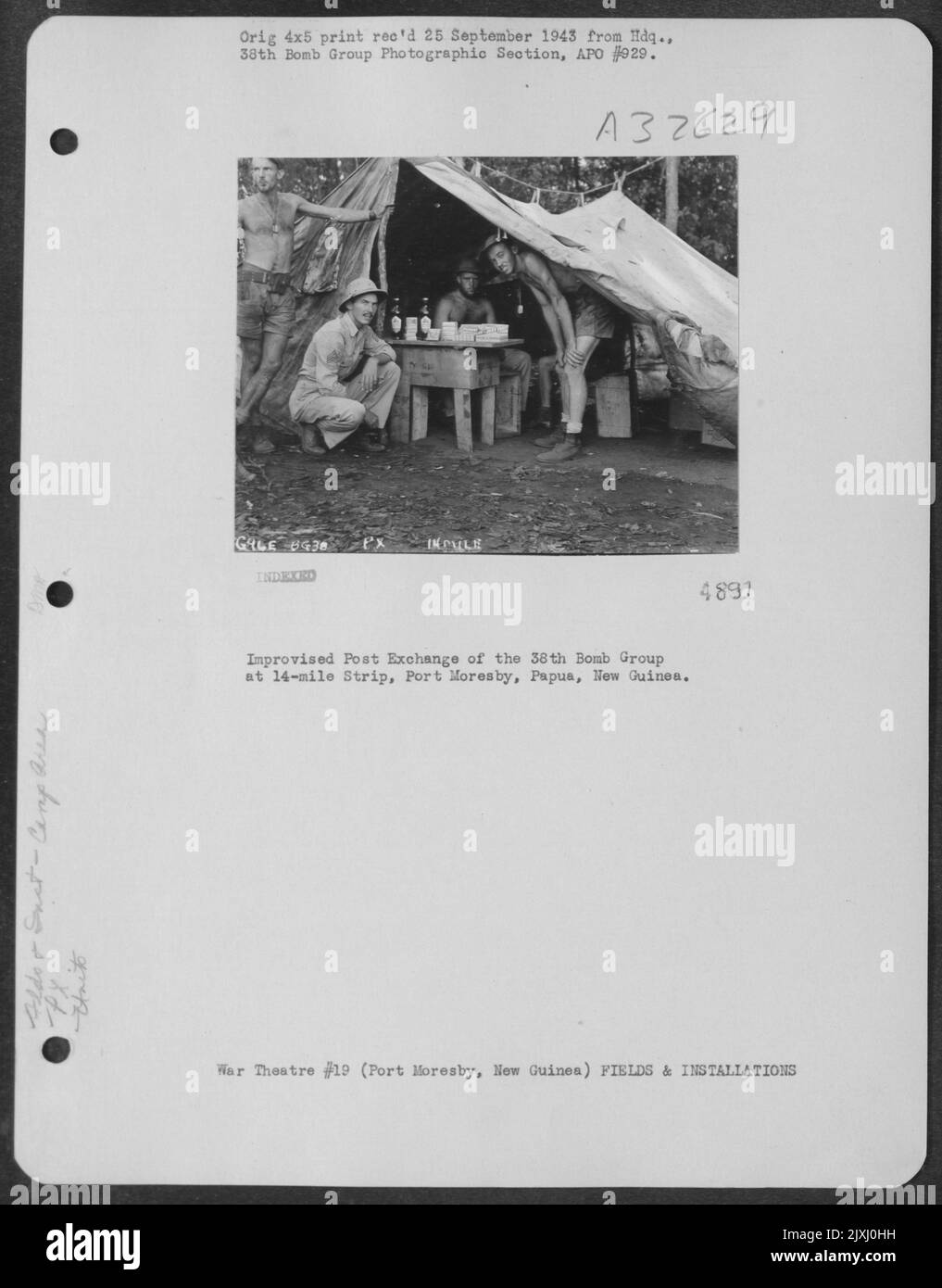 Improvised Post Exchange of the 38th Bomb Group at 14-mile Strip, Port ...