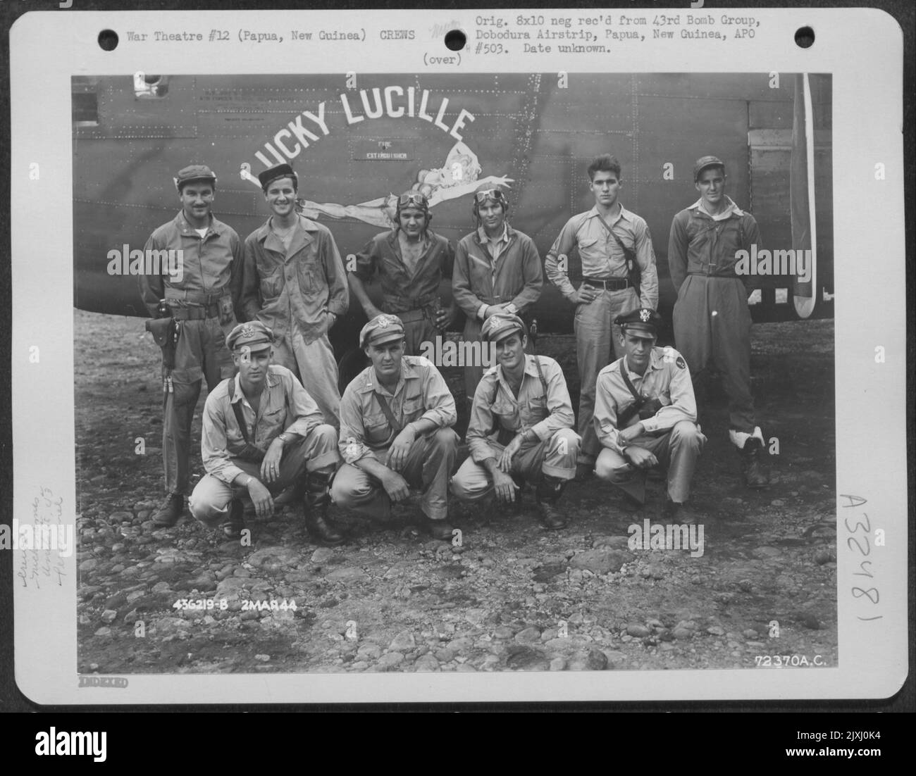 Lt. Kimbrough And Crew Of The 65Th Bomb Squadron, 43Rd Bomb Group, Pose ...