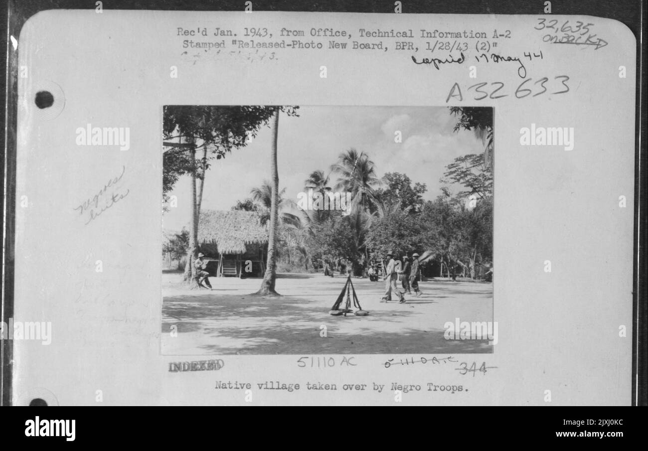 Native village taken over by Negro Troops Stock Photo - Alamy