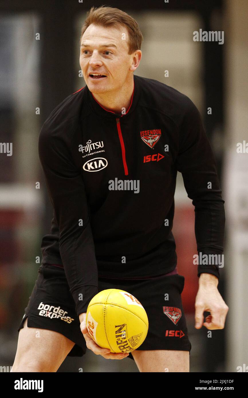 Brendon Goddard is seen during an Essendon Bombers training session at ...