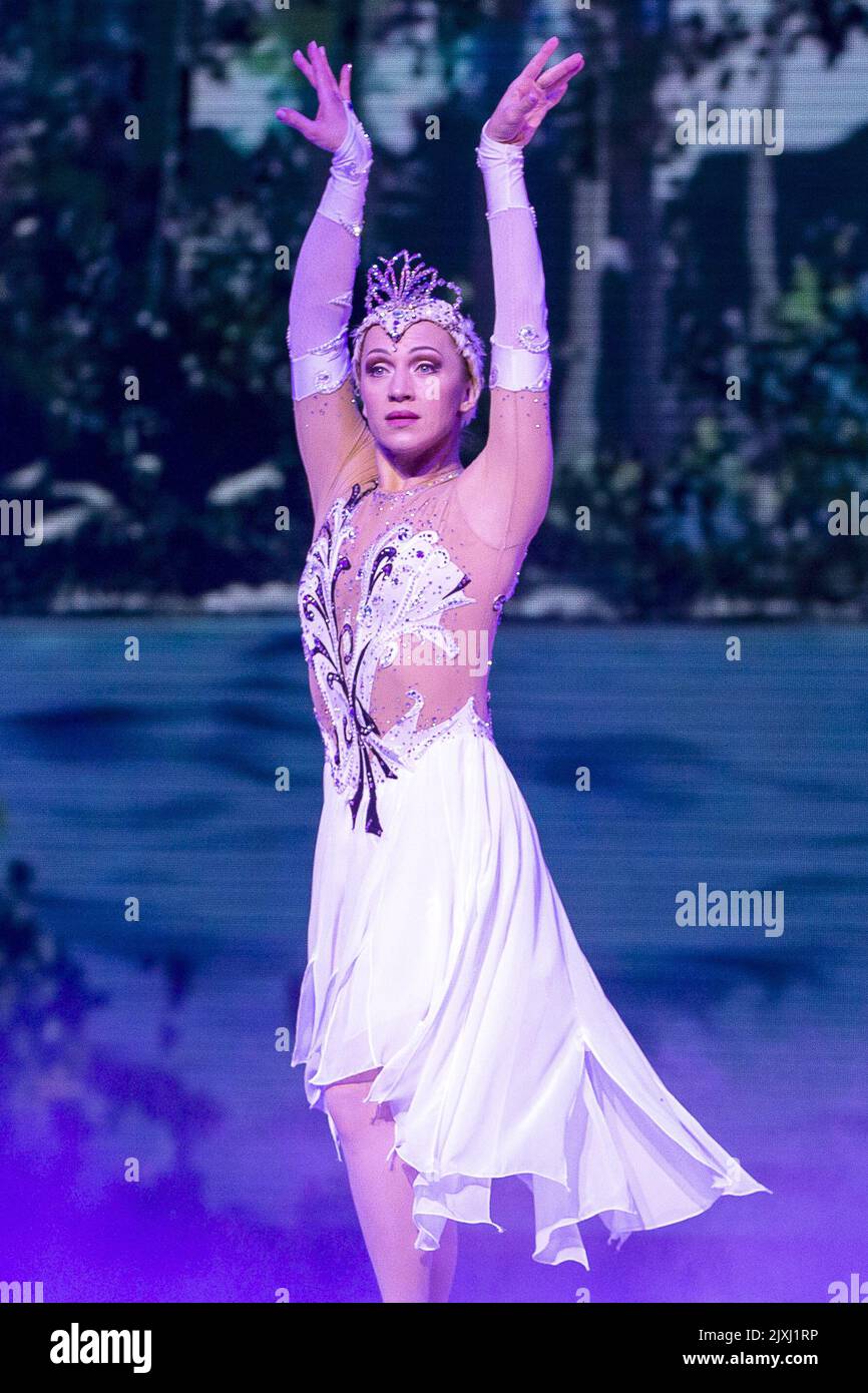 Performers are seen during the Swan Lake on ice media call, ahead of ...