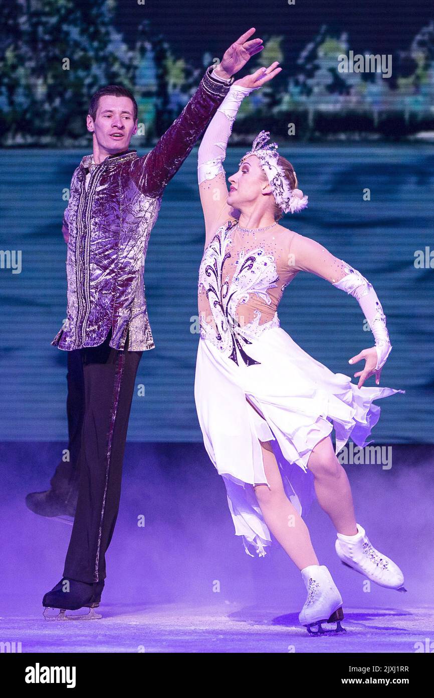Performers are seen during the Swan Lake on ice media call, ahead of ...