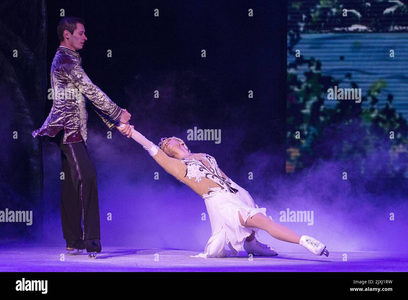 Performers are seen during the Swan Lake on ice media call, ahead of ...