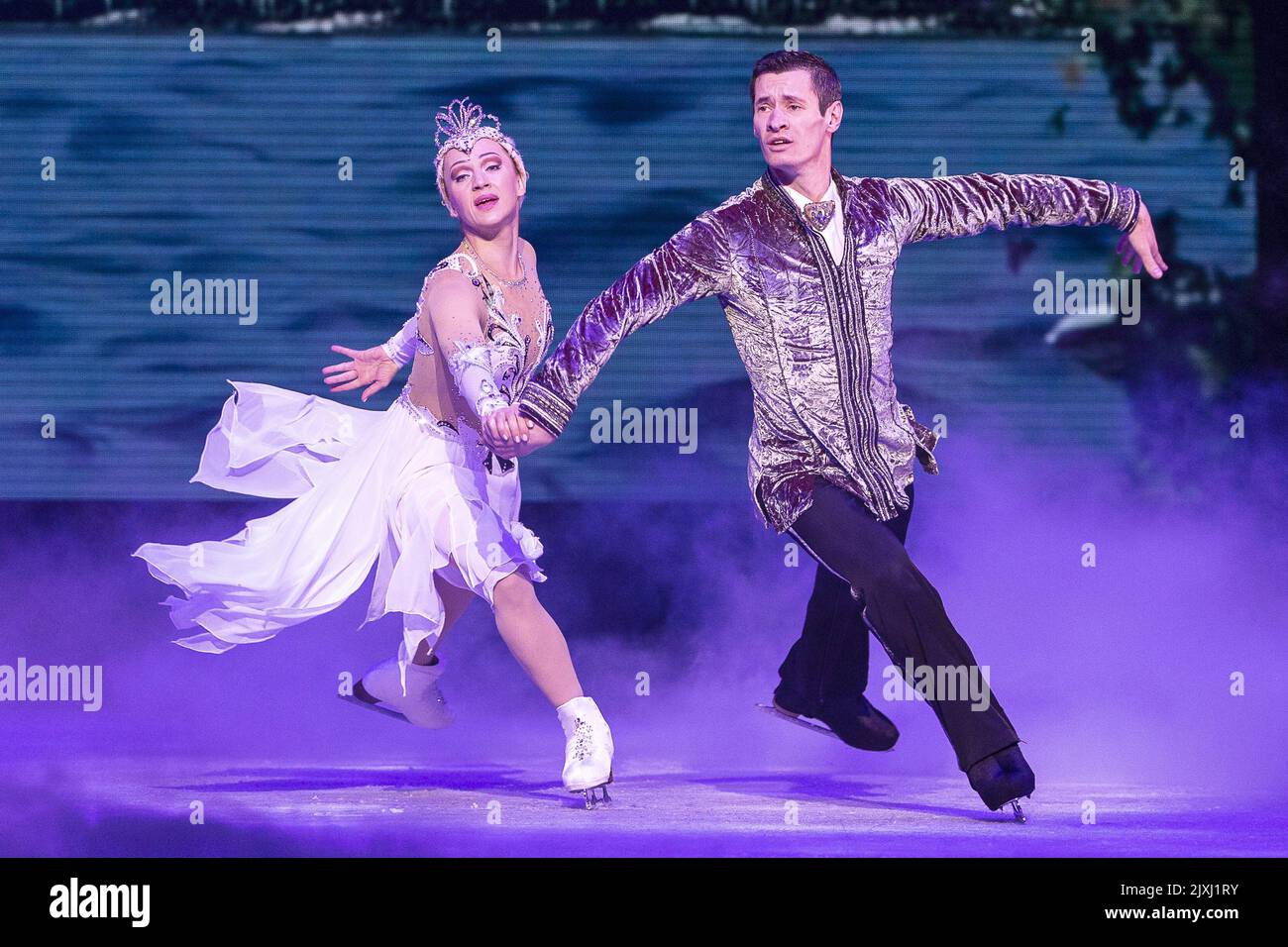 Performers are seen during the Swan Lake on ice media call, ahead of ...