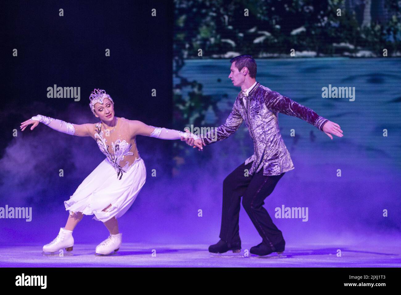 Performers are seen during the Swan Lake on ice media call, ahead of ...