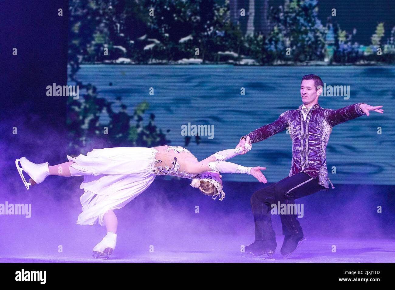 Performers are seen during the Swan Lake on ice media call, ahead of ...