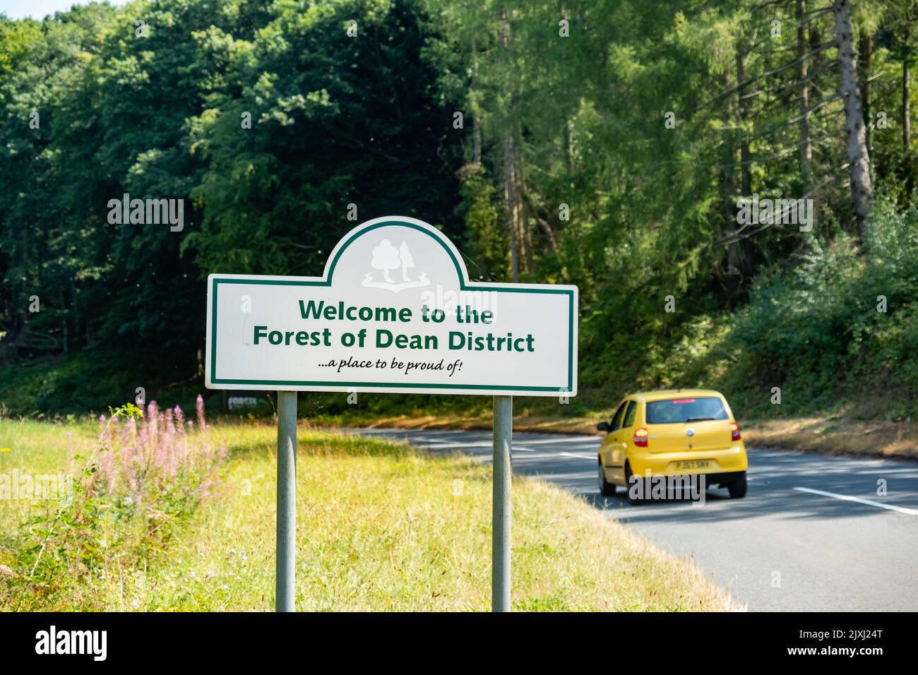 Gloucestershire, England UK- August 2022: A car driving in to the ...